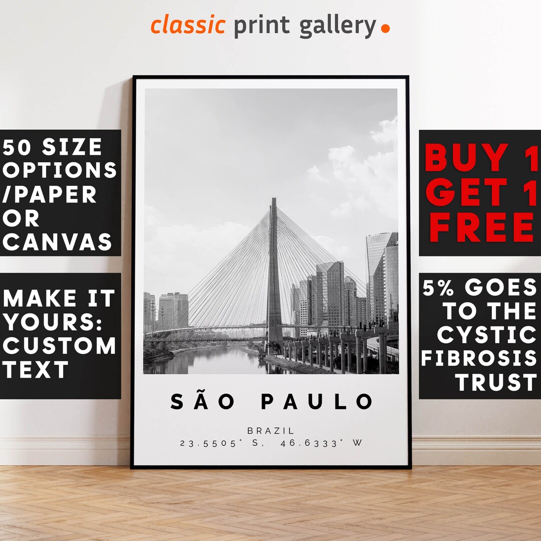 Sao Paulo Poster Print,sao Paulo Wall Art, Housewarming Gift ...