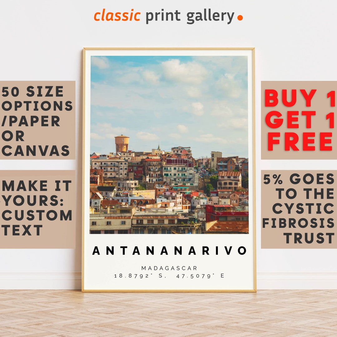 Antananarivo Poster Colorful Print, Antananarivo Wall Art, Antananarivo ...