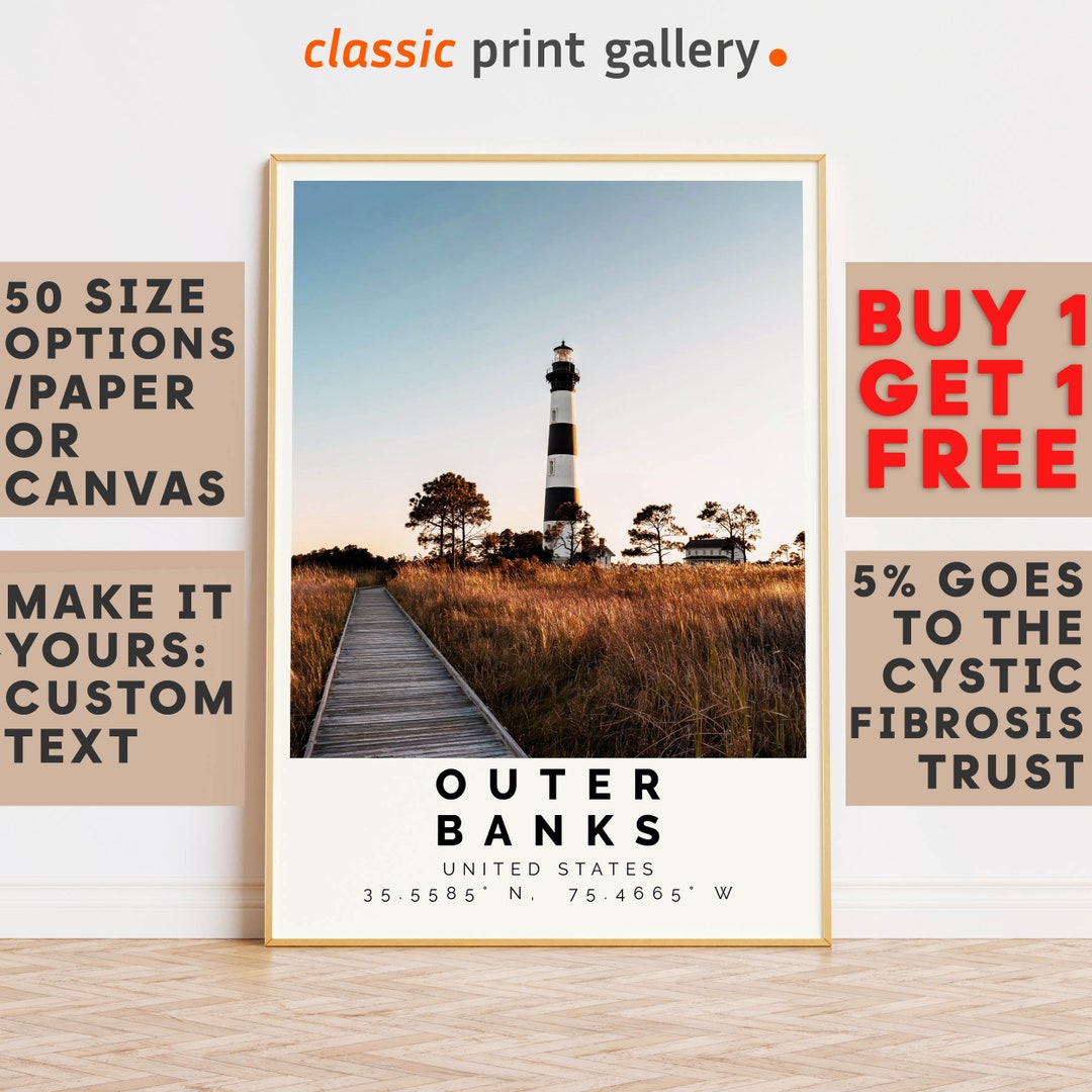 Outer Banks Poster Colorful Print, Outer Banks Wall Art, Outer Banks ...