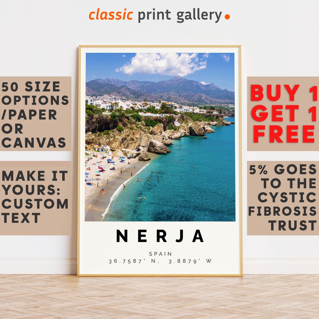 Nerja Poster Colorful Print, Nerja Wall Art, Nerja Photo Decor, Nerja ...