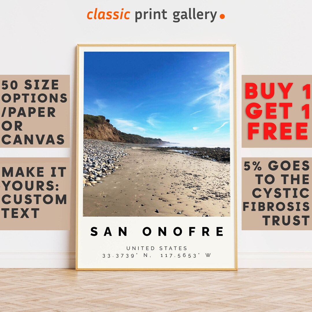 San Onofre Poster Colorful Print, San Onofre Wall Art, San Onofre Photo ...