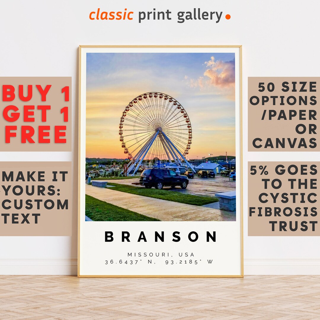 Branson Print Colorful Poster|branson Wall Art|branson Travel Poster ...