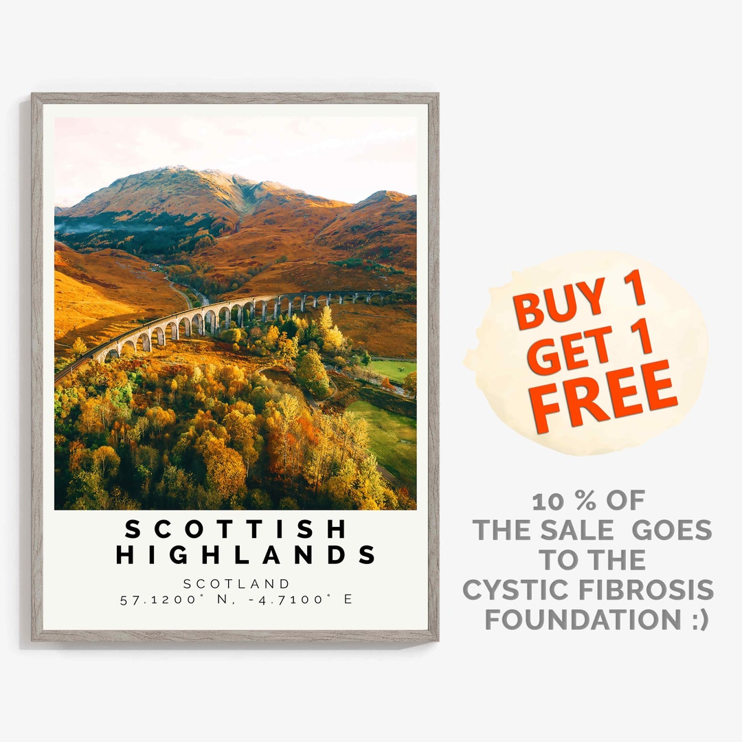 Scottish Highlands Poster Colorful Print Scottish Highlands - Etsy