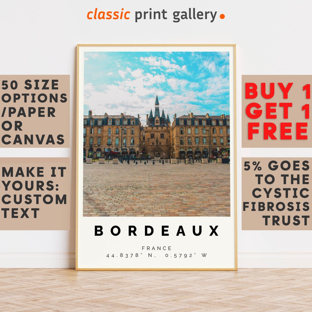 Bordeaux Poster Colorful Print, Bordeaux Wall Art, Bordeaux Photo Decor ...