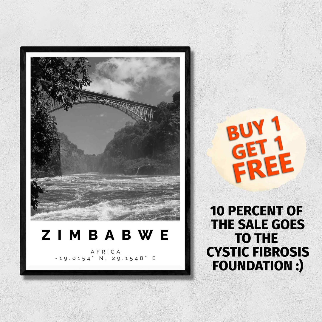 Zimbabwe Print Black and White Photo Zimbabwe Wall Art - Etsy