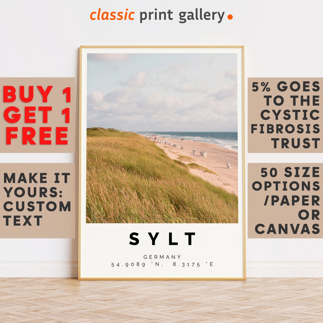 Sylt Print,sylt Wall Art,sylt Colorful Poster,personalized Birthday ...