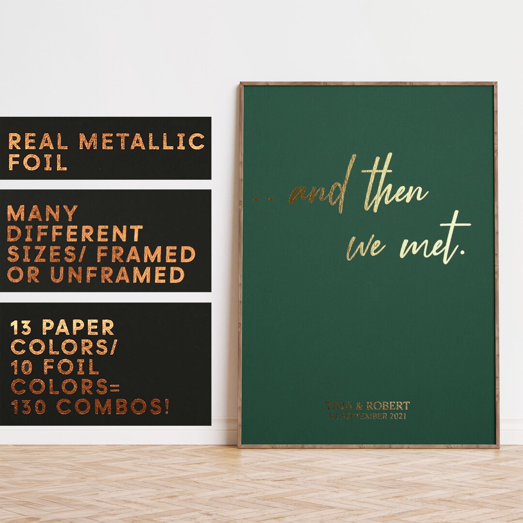 And Then We Met Customised Couple Foil Print Giftpersonalised Couple ...