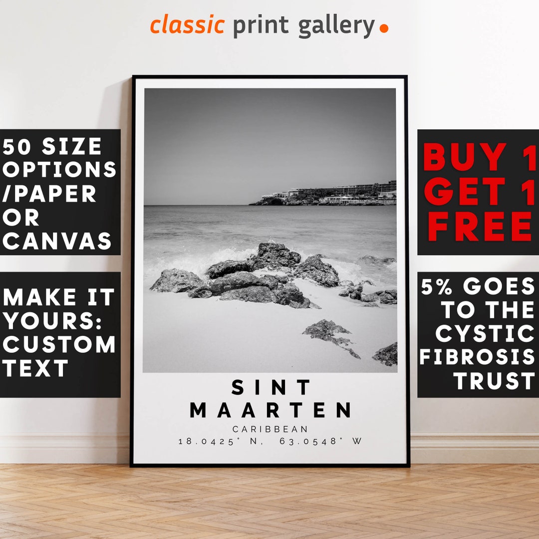 Sint Maarten Print Black and White Photo, Sint Maarten Wall Art, Sint ...
