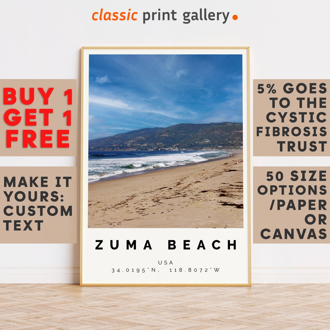 Zuma Beach Print,zuma Beach Wall Art,zuma Beach Colorful Poster ...