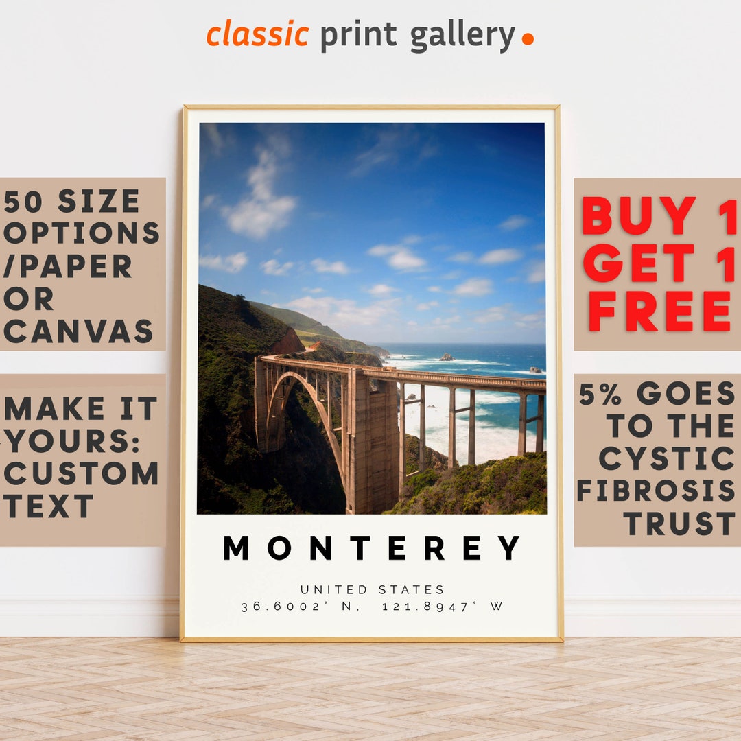 Monterey Poster Colorful Print, Monterey Wall Art, Monterey Photo Decor ...