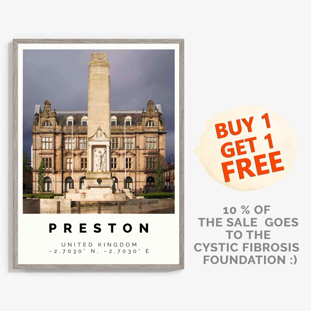 Preston Poster Colorful Print Preston Wall Art Preston Photo - Etsy