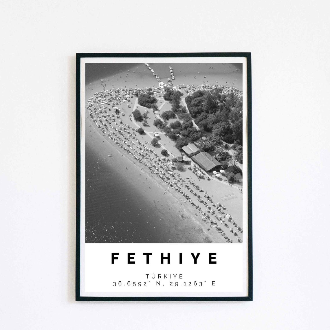 Fethiye Poster Black and White Print Fethiye Wall Art - Etsy