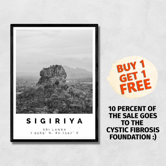 Sigiriya Poster Black and White Print Sigiriya Wall Art - Etsy