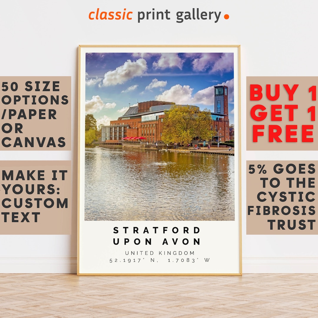 Stratford-upon-avon Poster Colorful Print, Stratford-upon-avon Wall Art ...