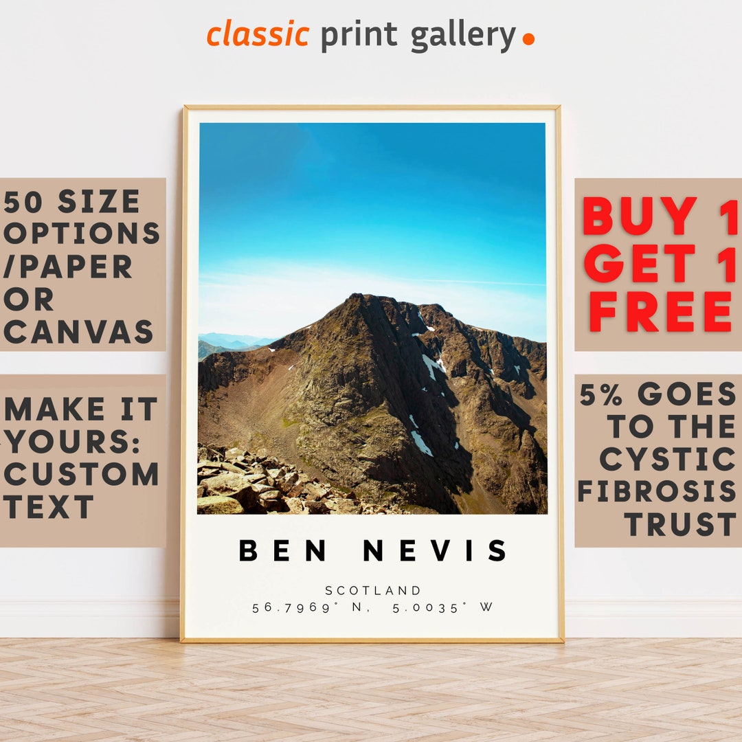 Ben Nevis Poster Colorful Print, Ben Nevis Wall Art, Ben Nevis Photo ...