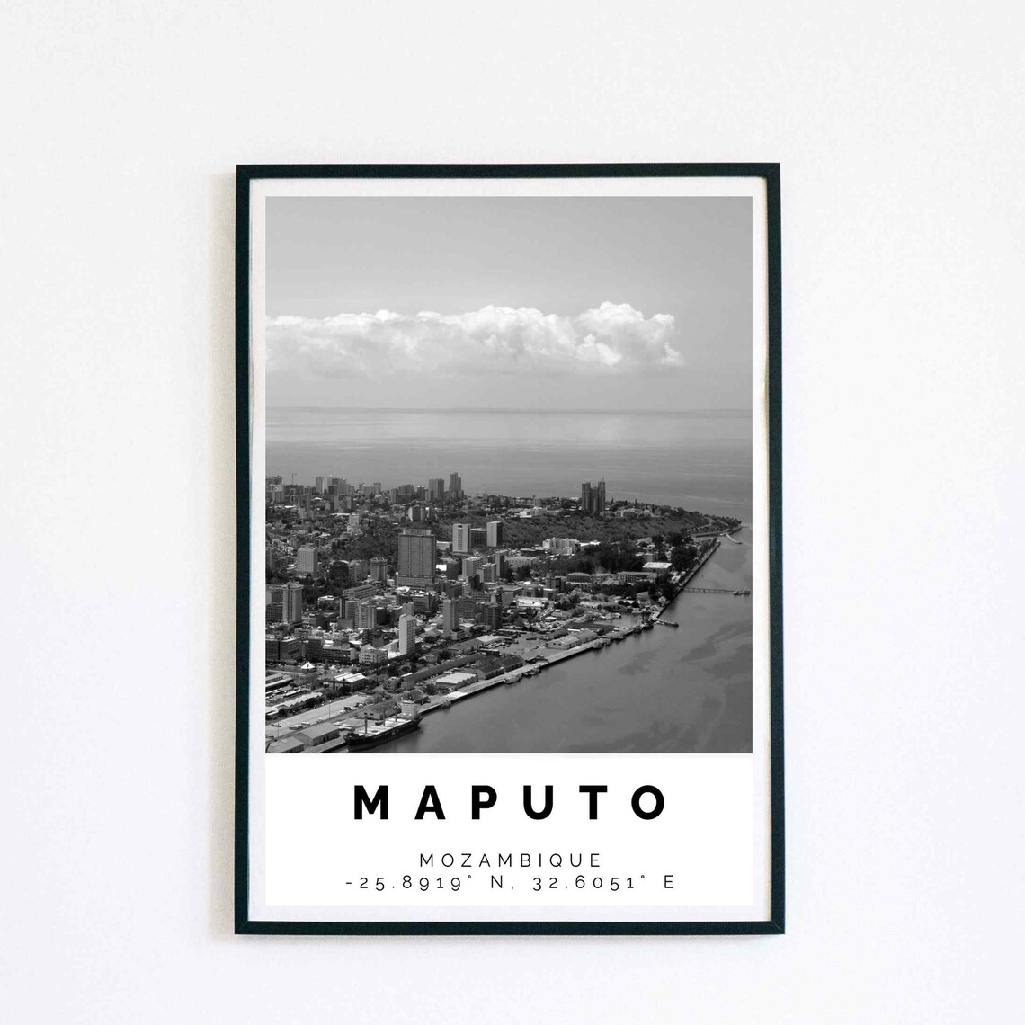 Maputo Poster Black and White Print Maputo Wall Art Maputo - Etsy