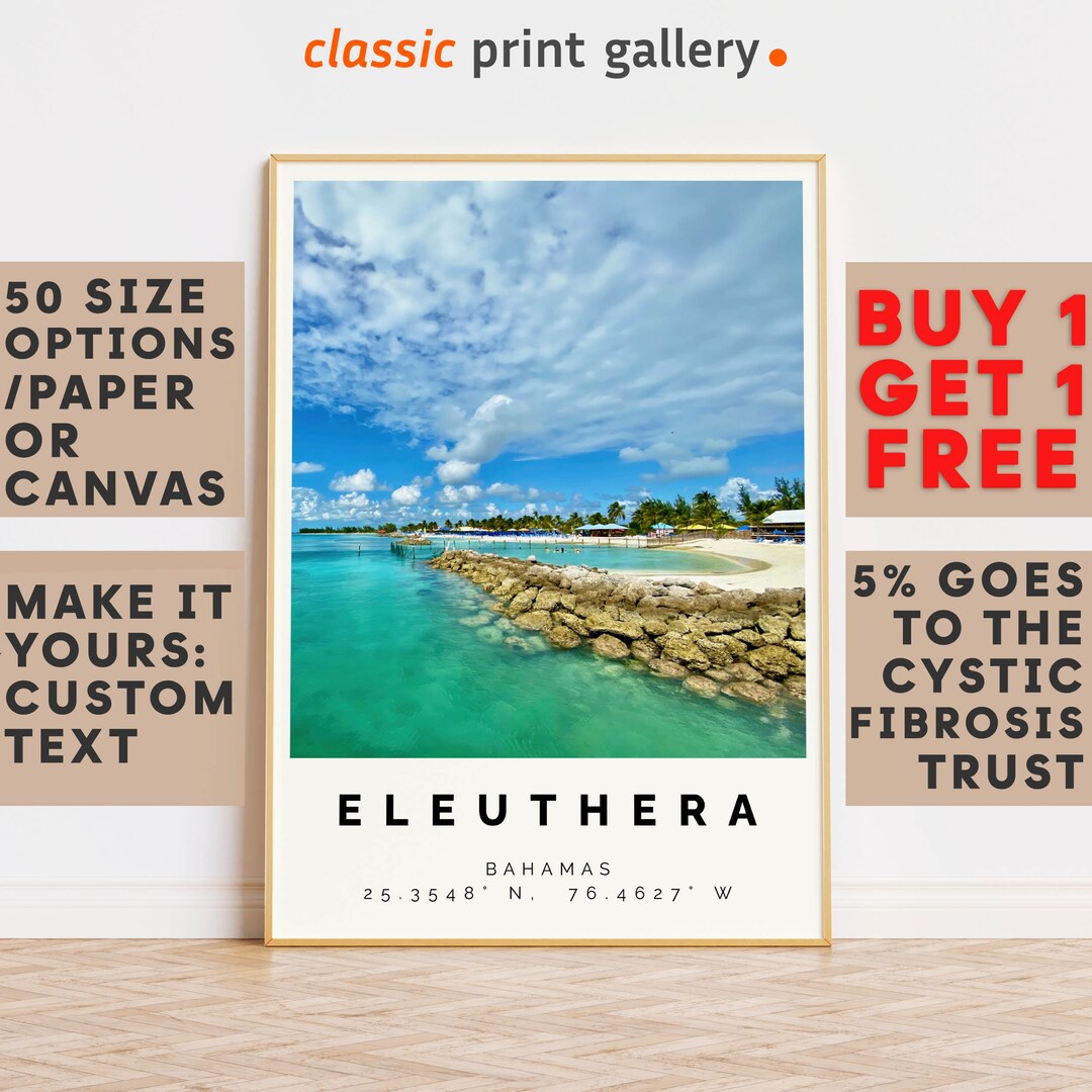 Eleuthera Poster Colorful Print, Eleuthera Wall Art, Eleuthera Photo ...