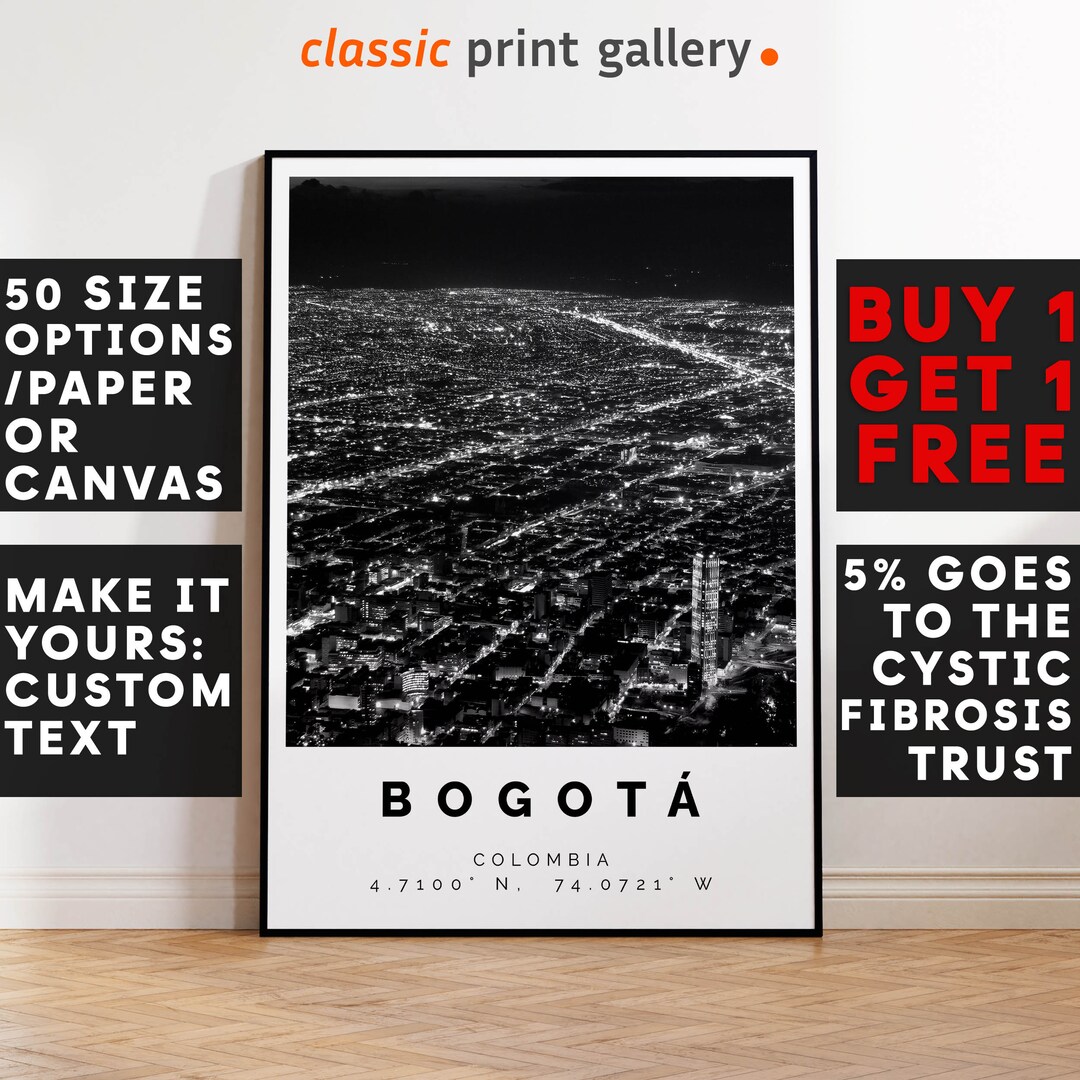 Bogota Print Black and White Photo, Bogota Wall Art, Bogota Travel ...