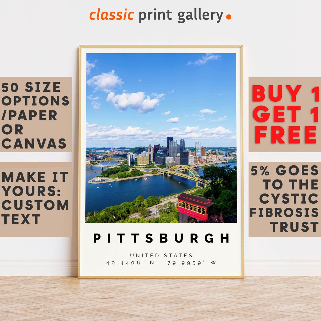 Pittsburgh Poster Colorful Print, Pittsburgh Wall Art, Pittsburgh Photo ...