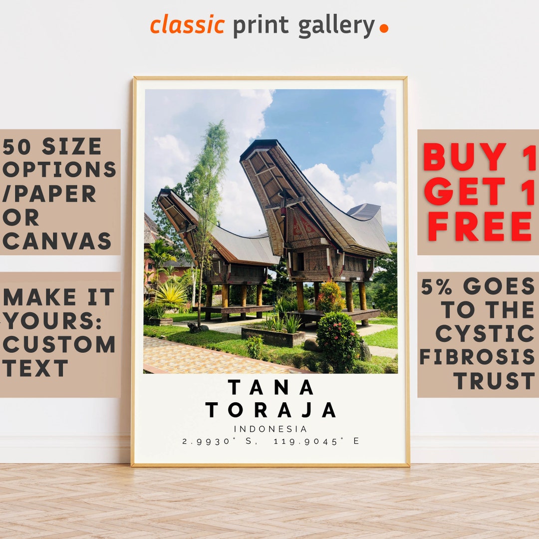 Tana Toraja Poster Colorful Print, Tana Toraja Wall Art, Tana Toraja ...