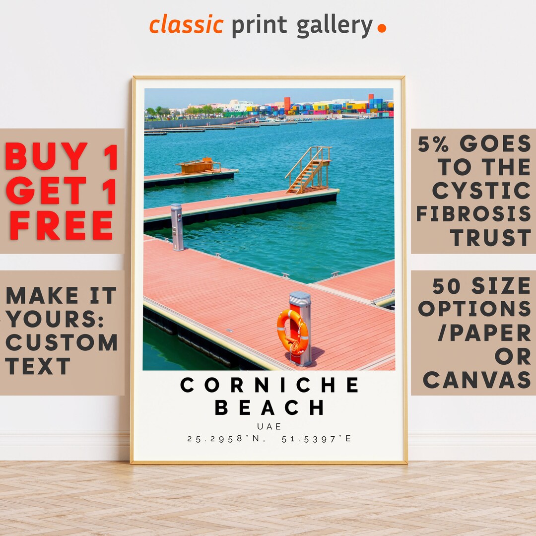 Corniche Beach Print,corniche Beach Wall Art,corniche Beach BW Poster ...