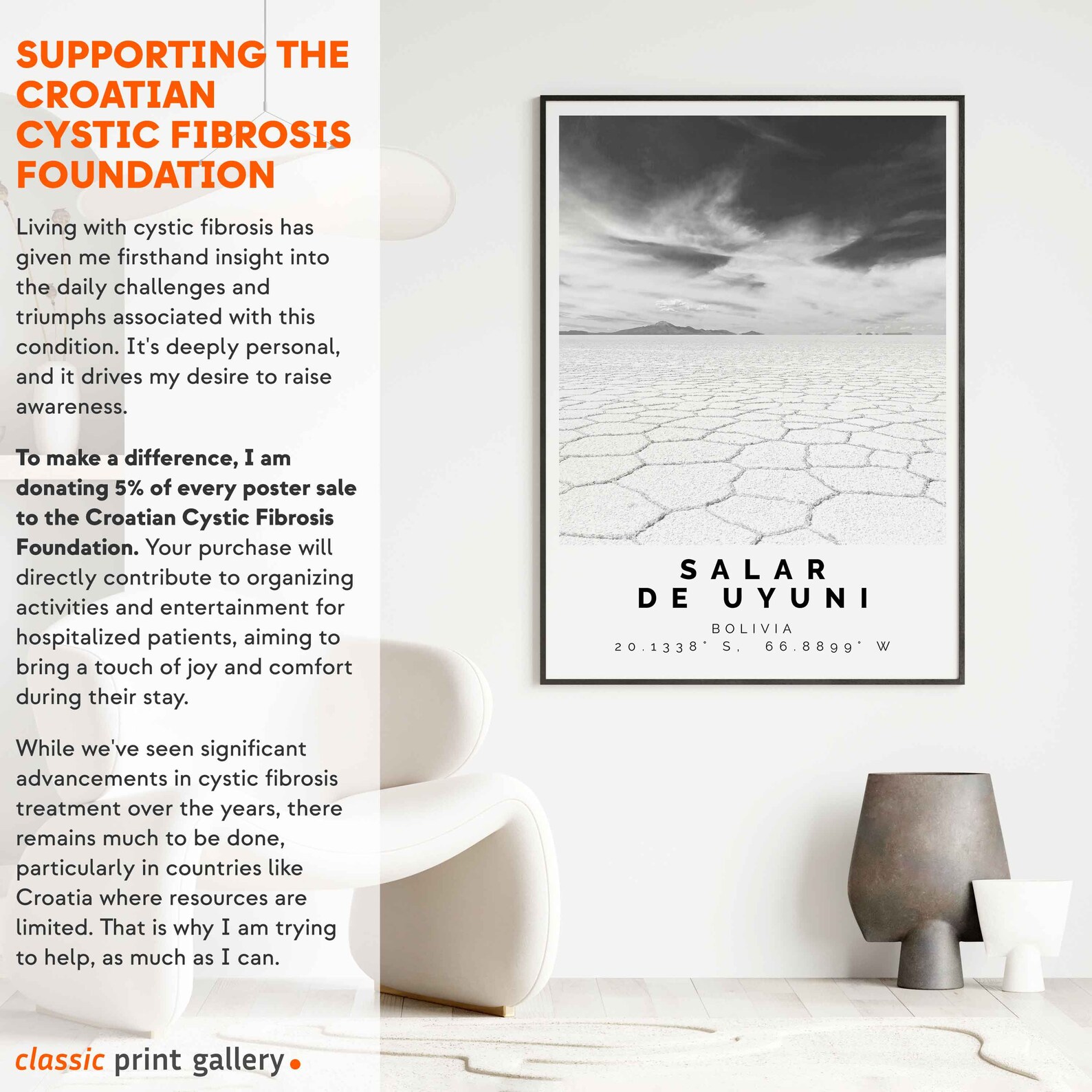 Salar De Uyuni Poster Black and White Print, Salar De Uyuni Wall Art ...