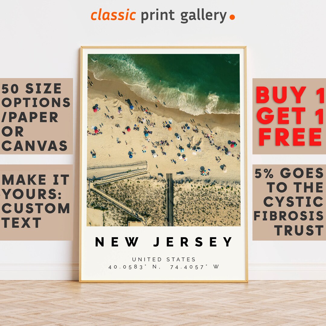 New Jersey Poster Colorful Print, New Jersey Wall Art, New Jersey Photo ...