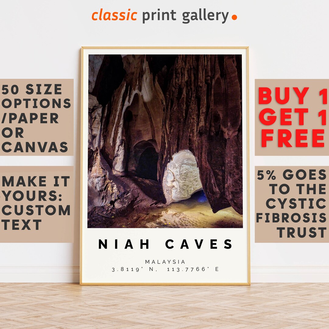 Niah Caves Poster Colorful Print, Niah Caves Wall Art, Niah Caves Photo ...