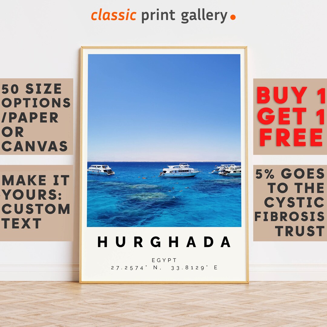 Hurghada Poster Colorful Print, Hurghada Wall Art, Hurghada Photo Decor ...