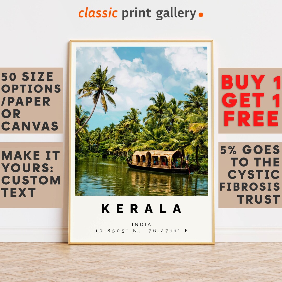 Kerala Poster Colorful Print, Kerala Wall Art, Kerala Photo Decor ...