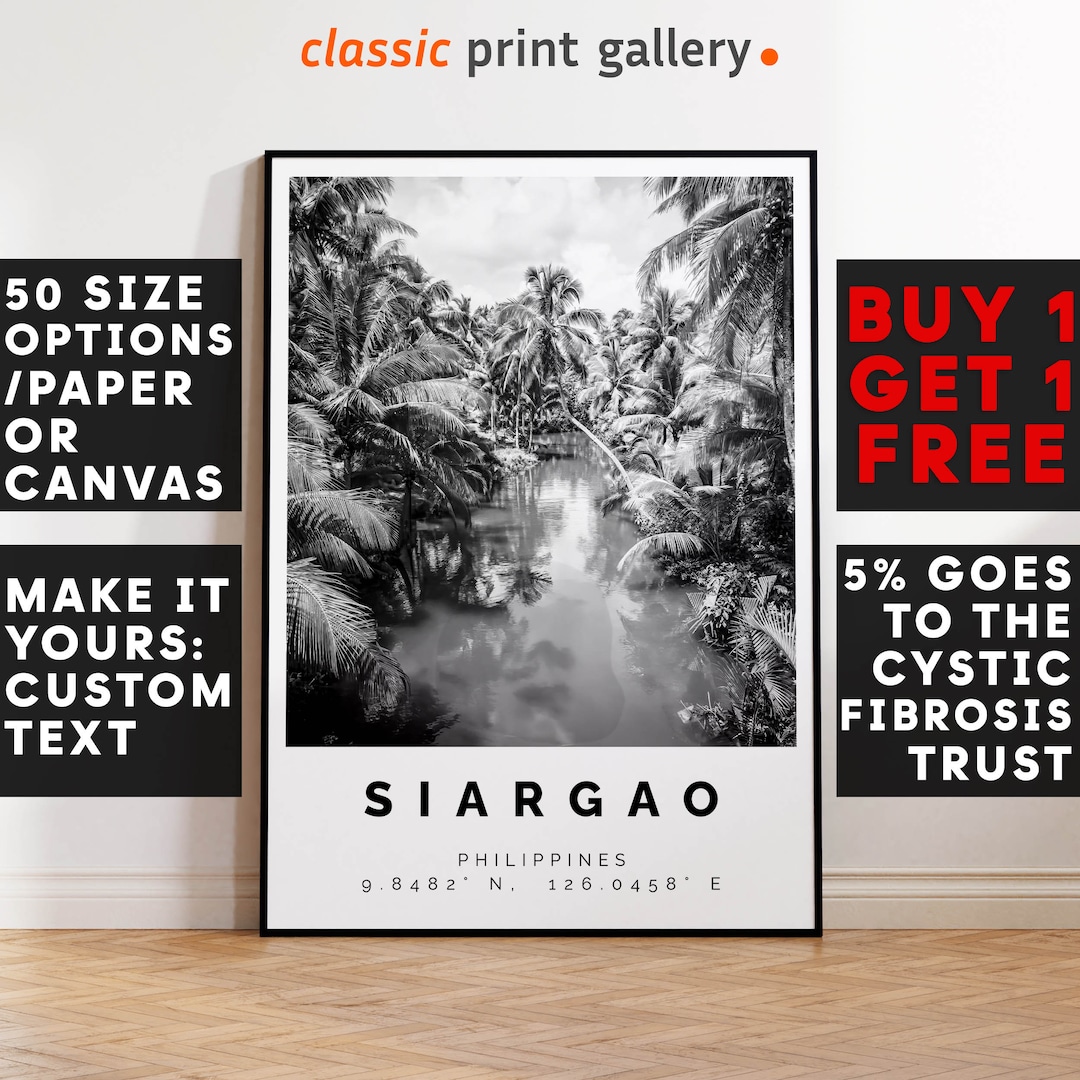 Siargao Poster Black and White Print, Siargao Wall Art, Siargao ...