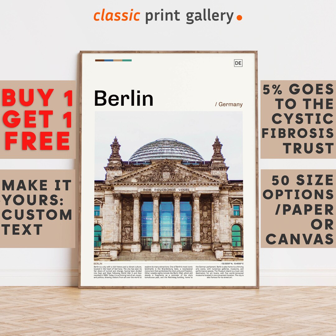 Berlin Print, Berlin Wall Art, Berlin Color Poster With Text ...