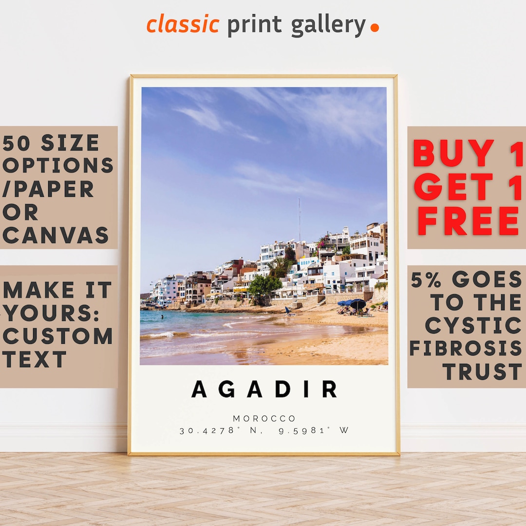 Agadir Poster Colorful Print, Agadir Wall Art, Agadir Photo Decor ...
