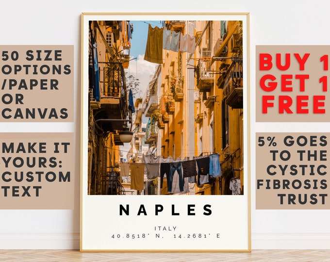 Naples Poster Colorful Print, Naples Wall Art, Naples Photo Decor ...