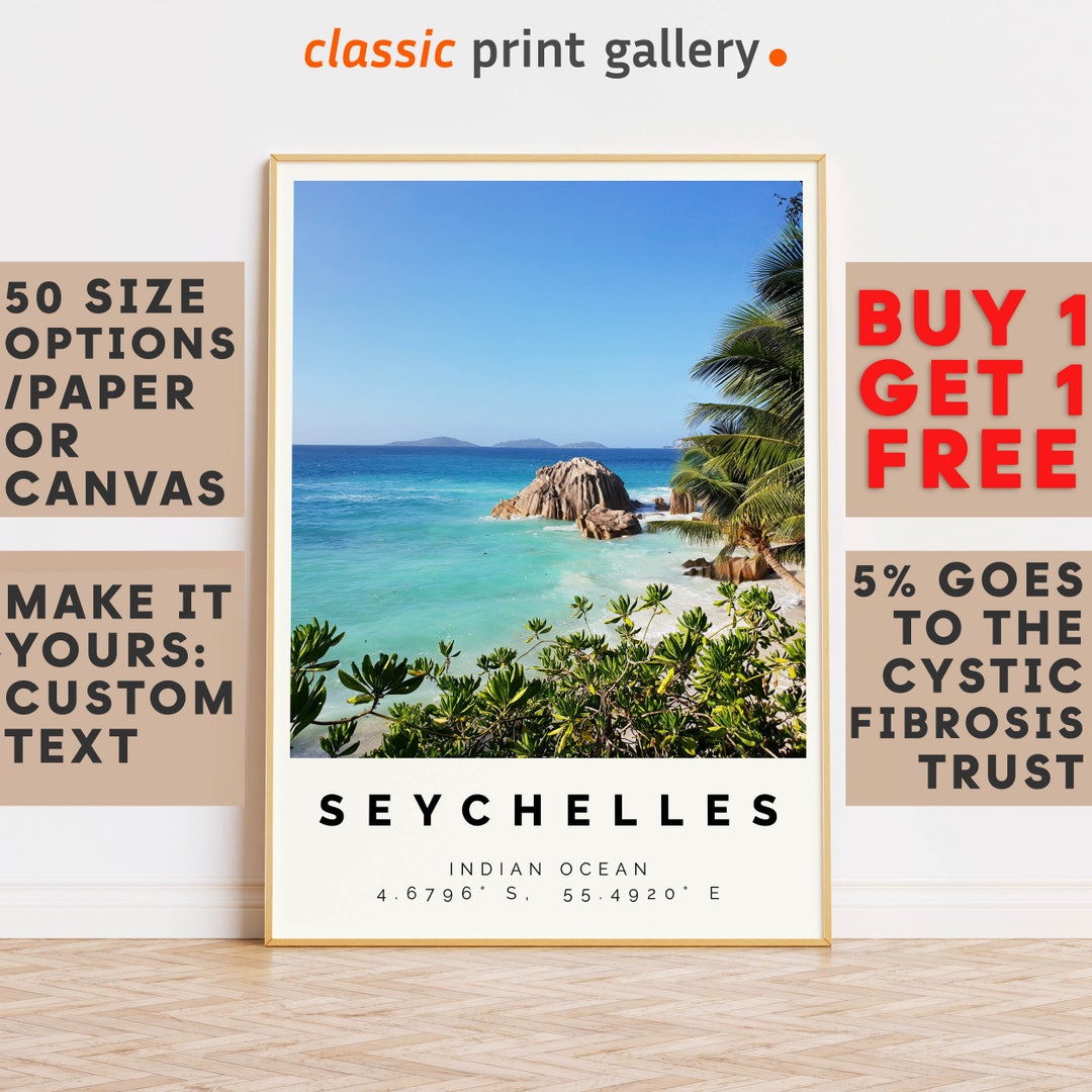 Seychelles Poster Colorful Print, Seychelles Wall Art, Seychelles Photo ...