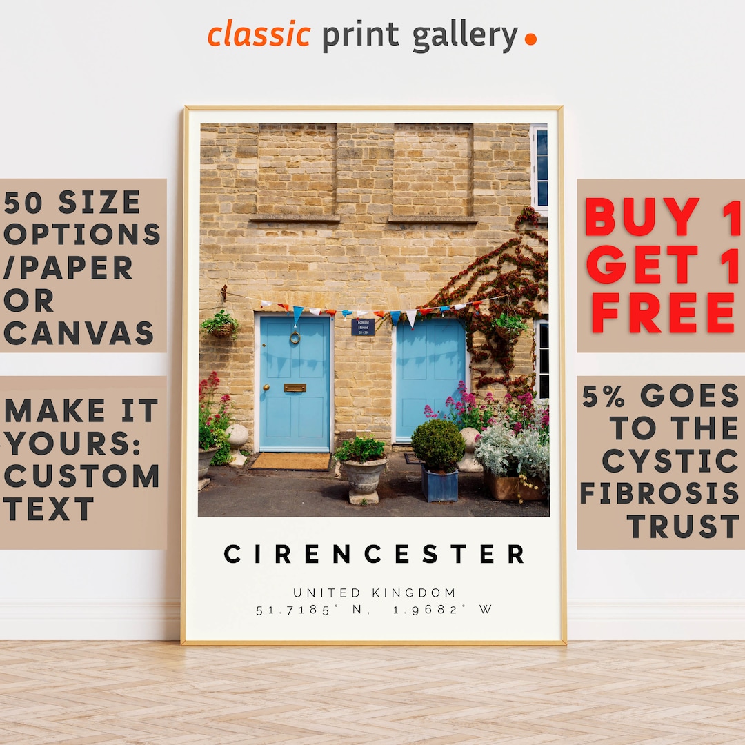 Cirencester Poster Colorful Print, Cirencester Wall Art, Photo Decor ...