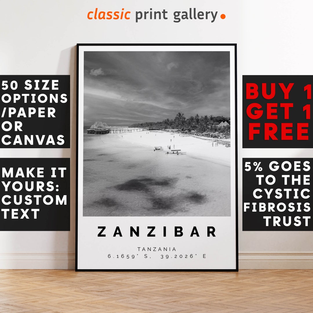 Zanzibar Print Black and White Photo, Zanzibar Wall Art, Zanzibar ...
