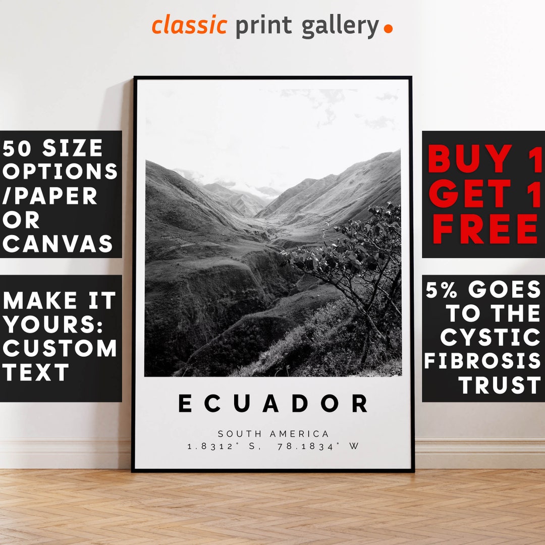 Ecuador Poster,ecuador Print,ecuador Black and White Photographic Art ...