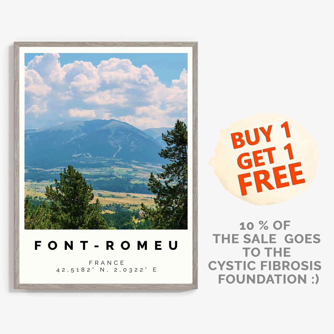 Font-romeu Poster Colorful Print Font-romeu Wall Art - Etsy
