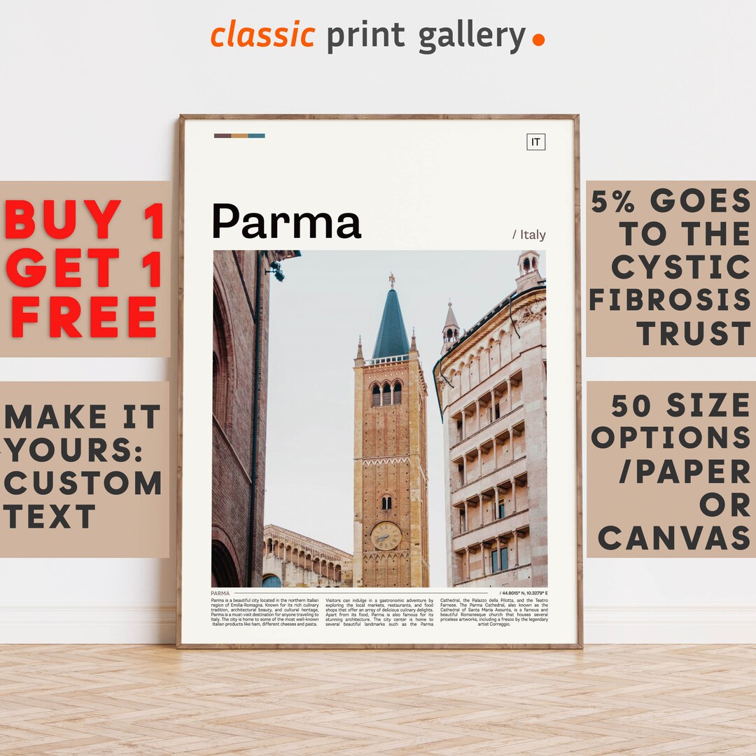 Parma Print, Parma Wall Art, Parma Color Poster With Text, Personalized ...