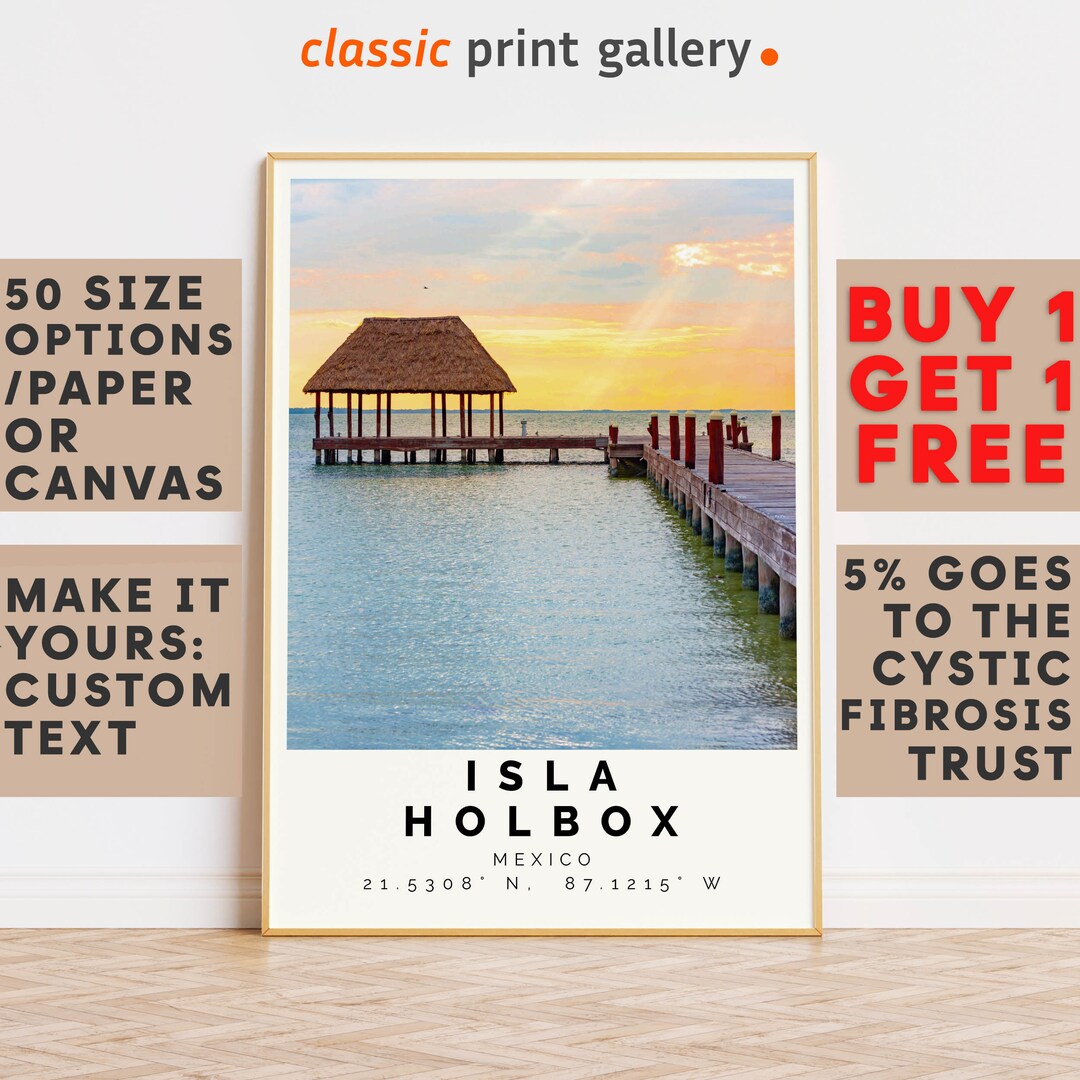 Isla Holbox Poster Colorful Print, Isla Holbox Wall Art, Isla Holbox ...
