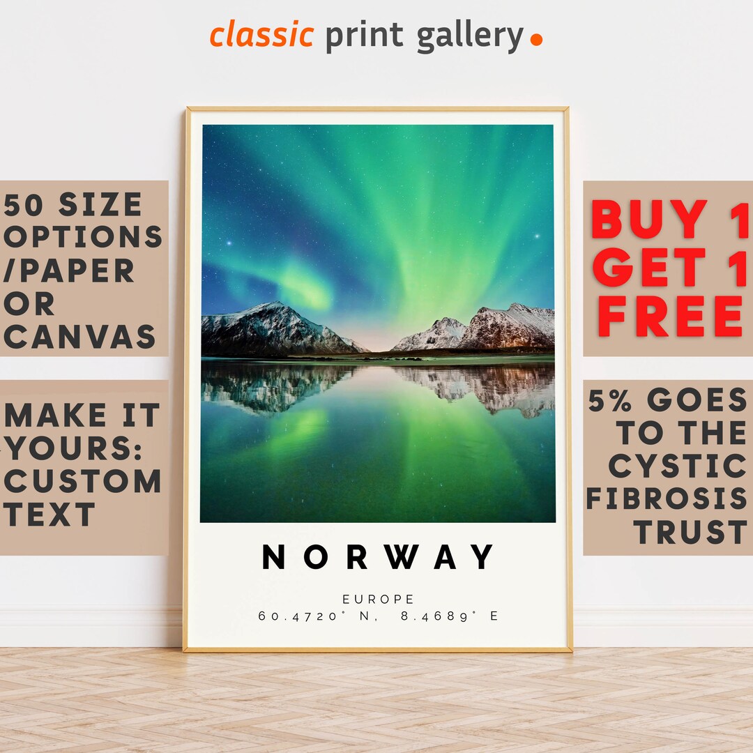 Norway Poster Colorful Print, Norway Wall Art, Norway Photo Decor ...