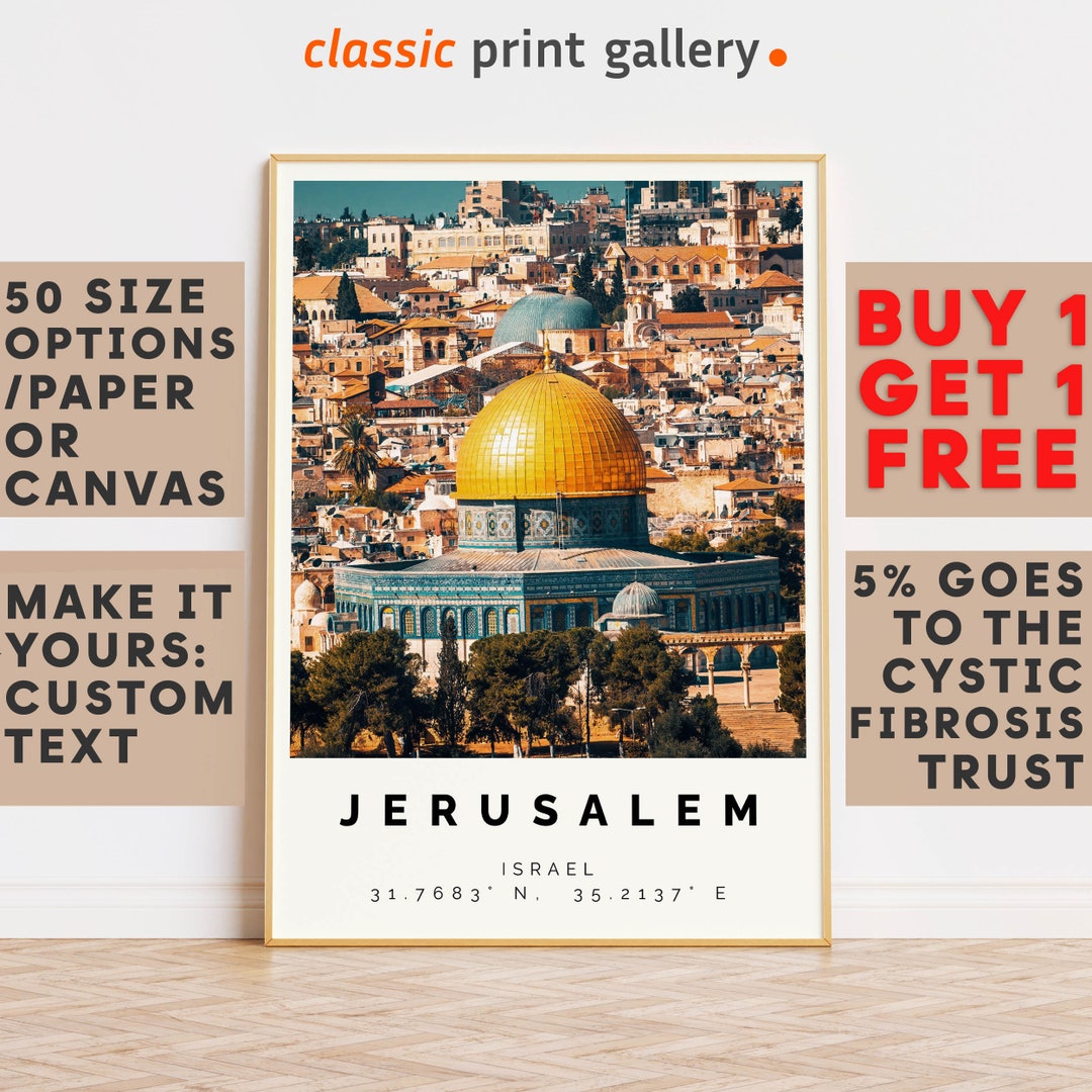Jerusalem Poster Colorful Print, Jerusalem Wall Art, Jerusalem Photo ...