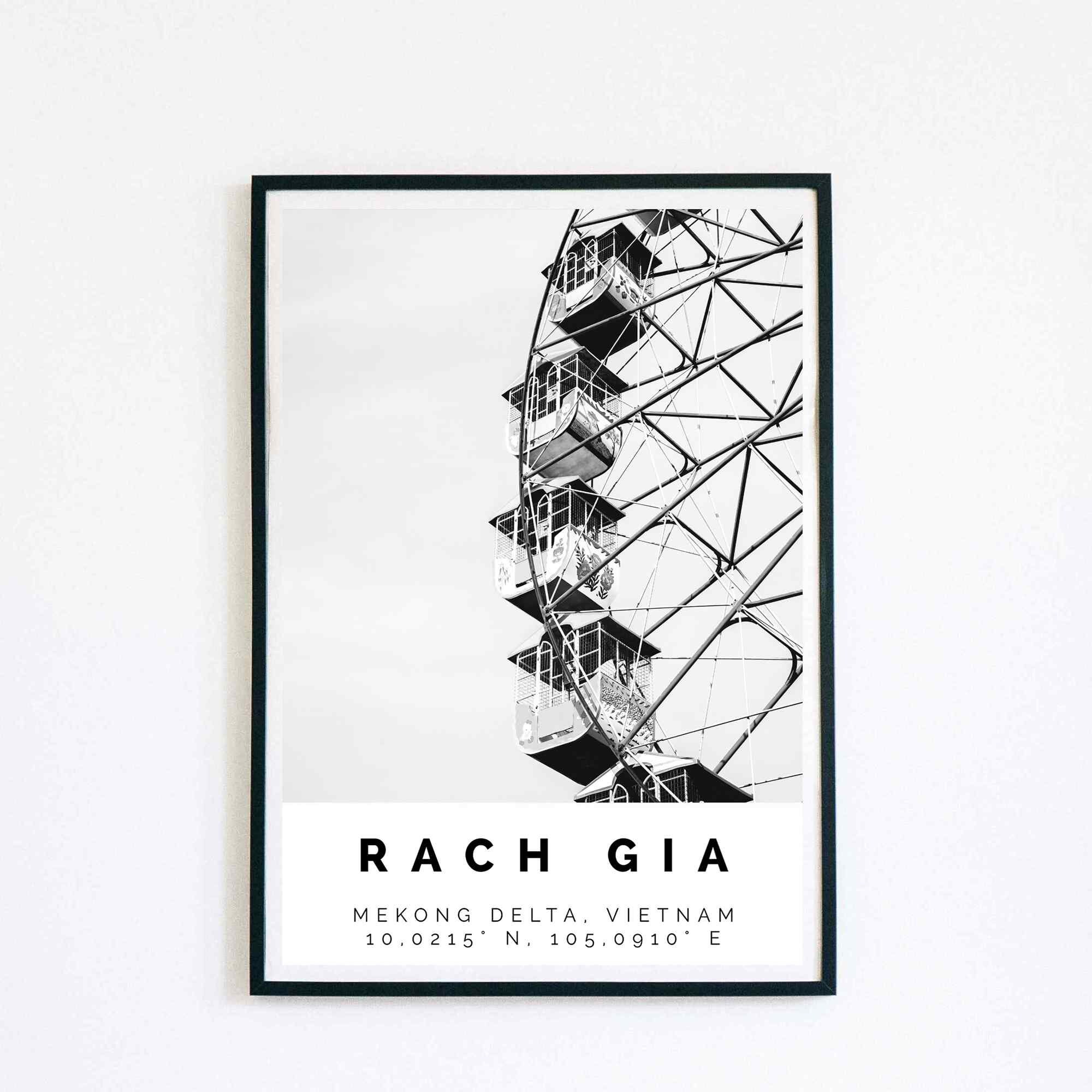 Rach Gia Poster Black and White Print Rach Gia Wall Art Rach - Etsy