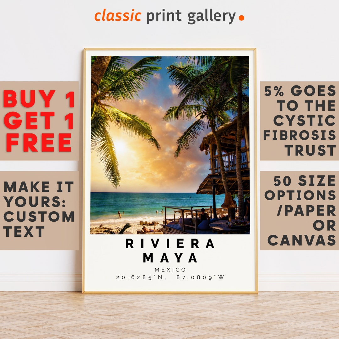 Riviera Maya Print,riviera Maya Wall Art,riviera Maya Colorful Poster ...