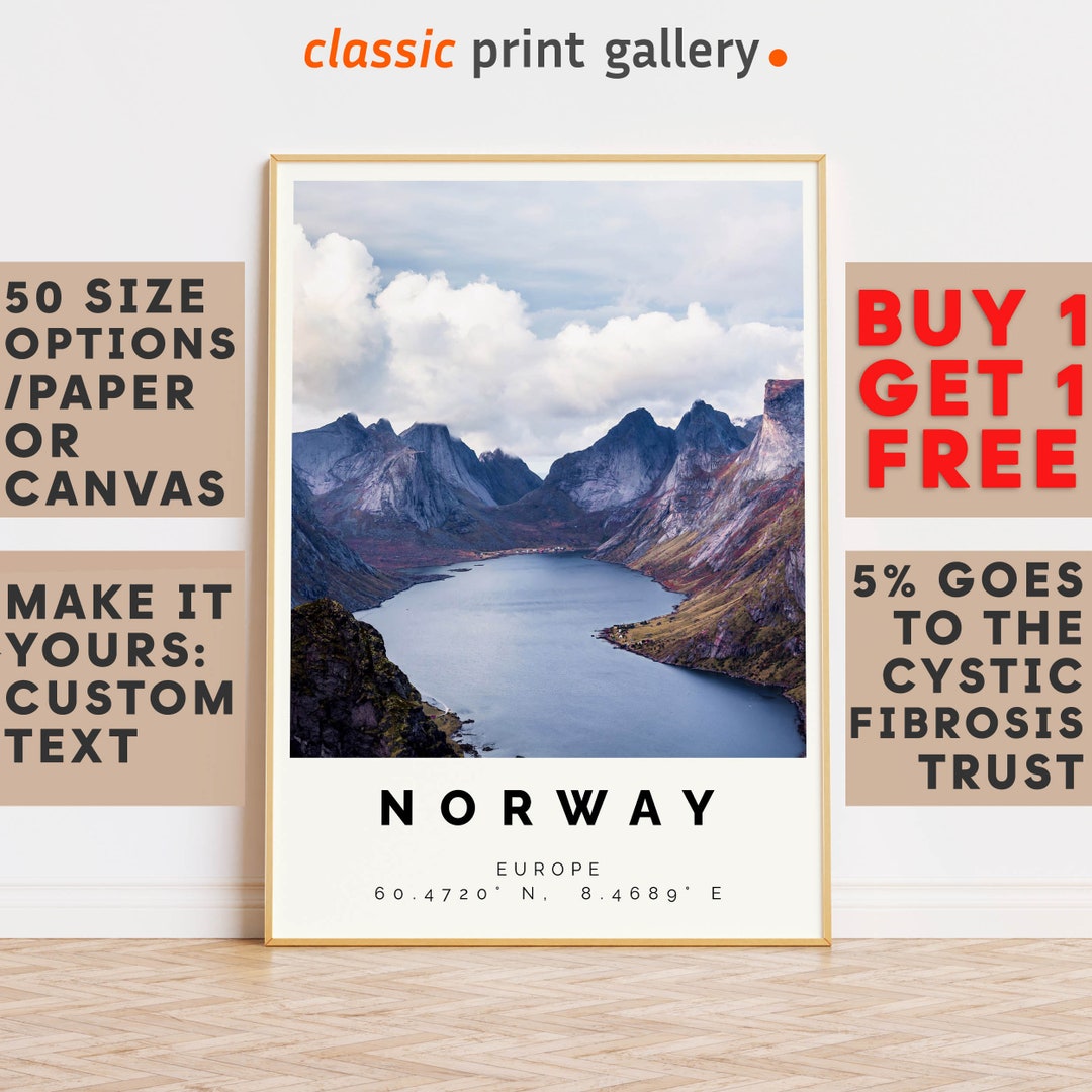 Norway Poster Colorful Print, Norway Wall Art, Norway Photo Decor ...