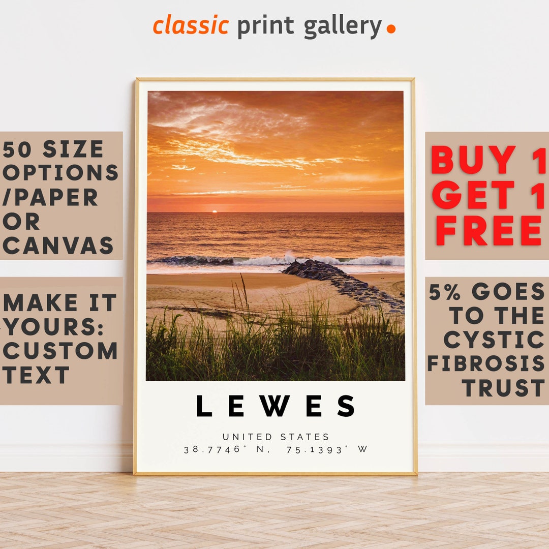 Lewes Poster Colorful Print, Lewes Wall Art, Lewes Photo Decor, Lewes ...