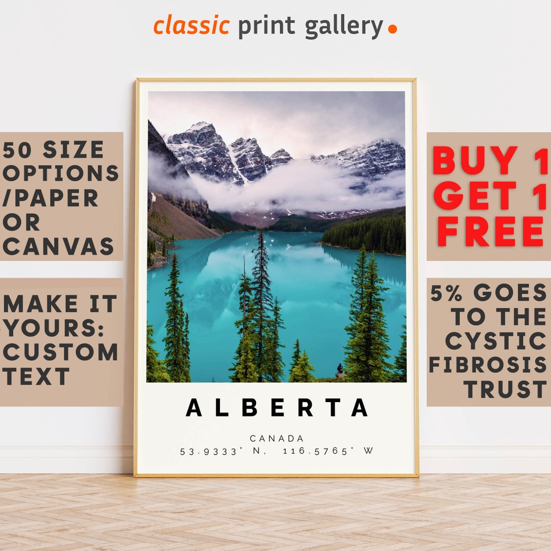 Alberta Poster Colorful Print, Alberta Wall Art, Alberta Photo Decor ...