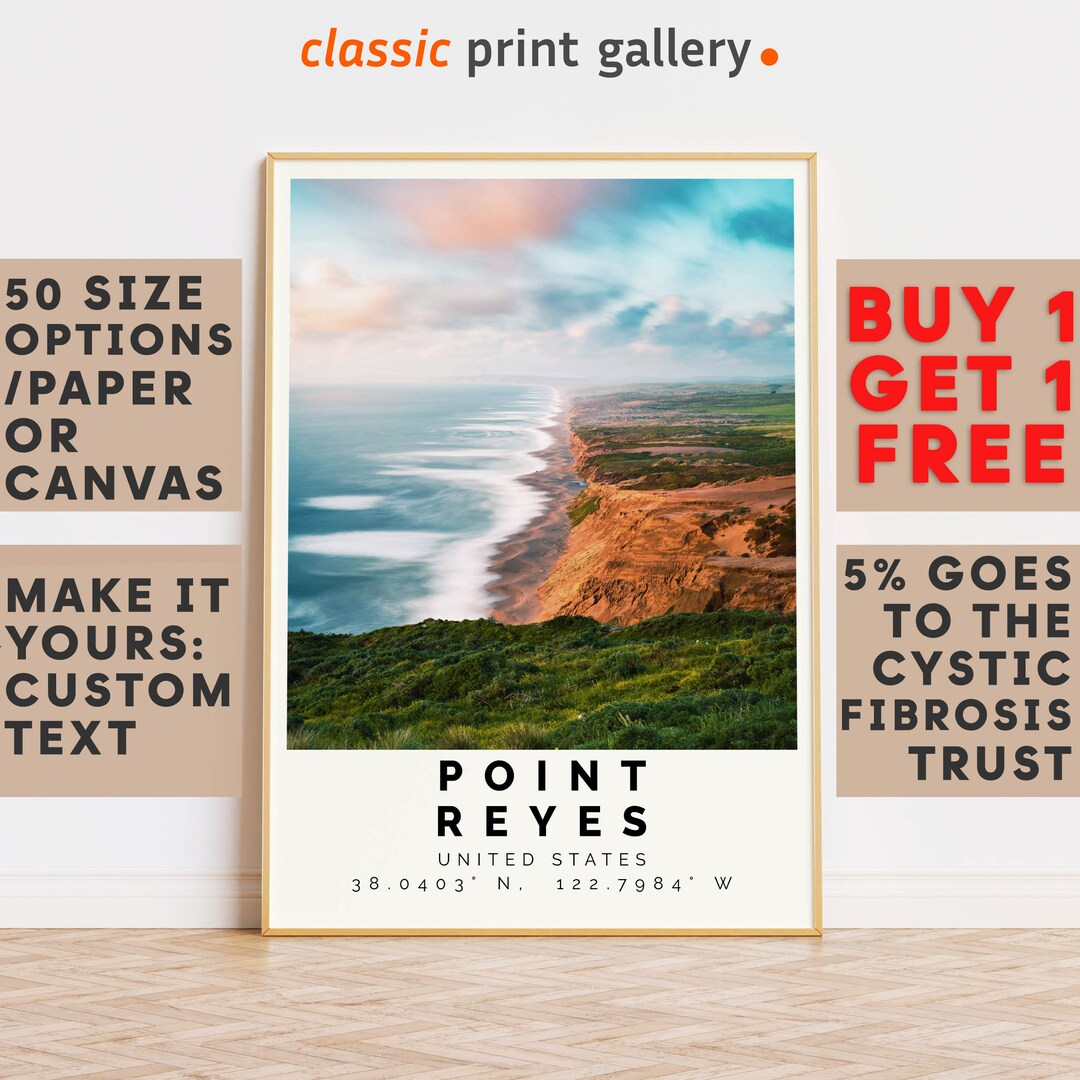 Point Reyes Poster Colorful Print, Point Reyes Wall Art, Point Reyes ...
