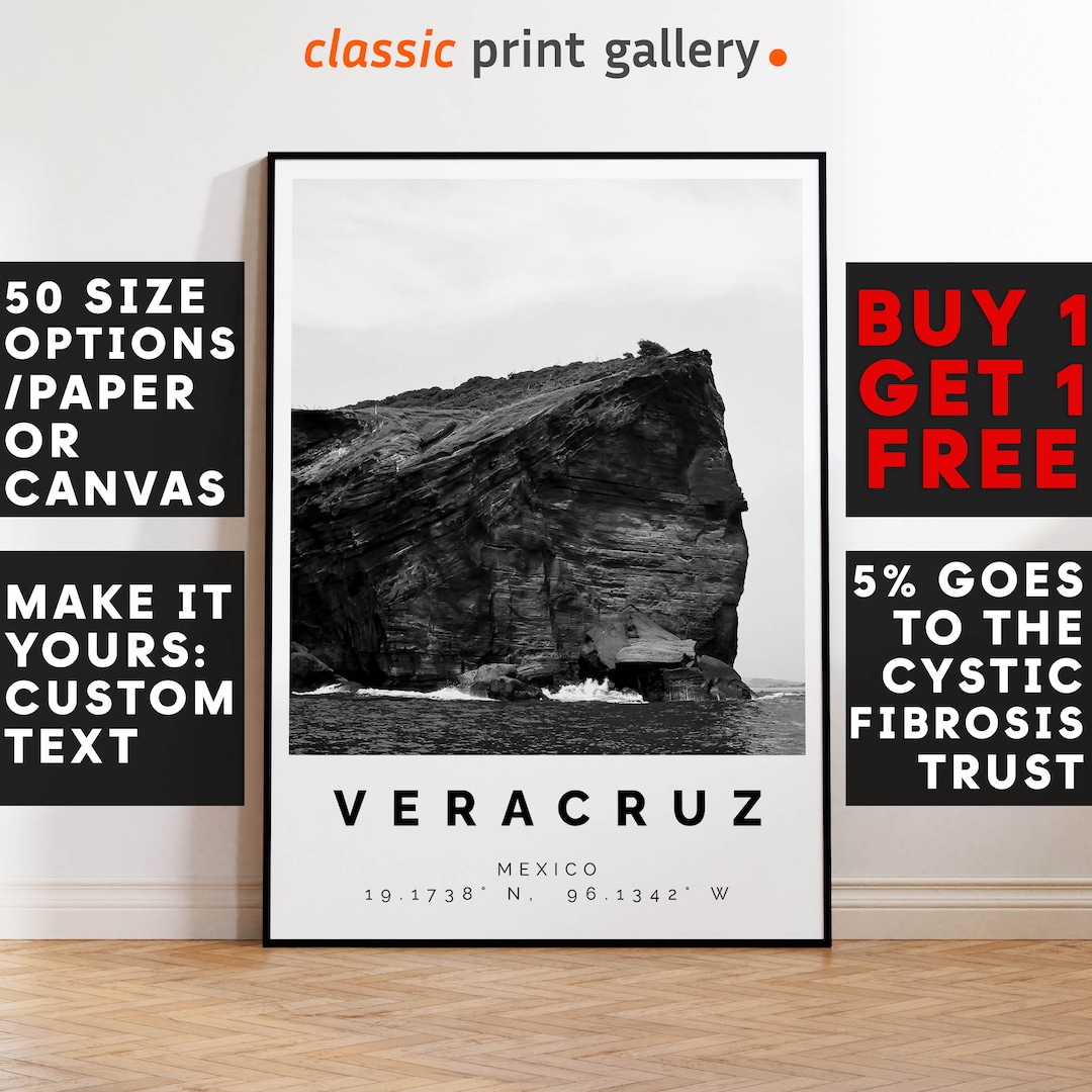 Veracruz Poster Black and White Print, Veracruz Wall Art, Veracruz ...